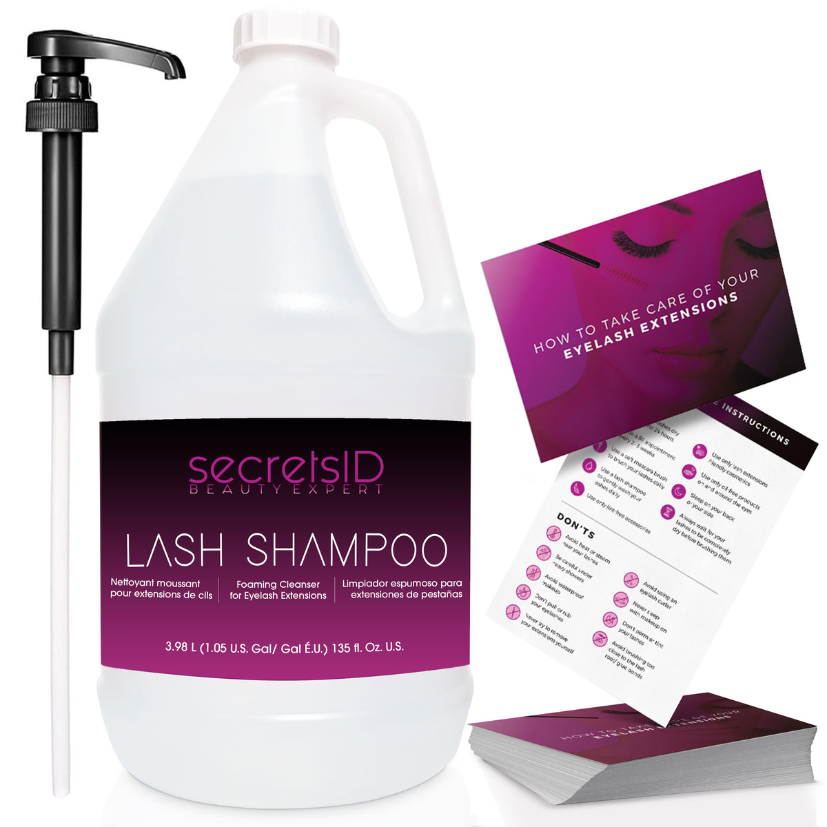 Professional Lash Shampoo for Eyelash Extensions Bulk 3.98L - 1.05 Gal ...